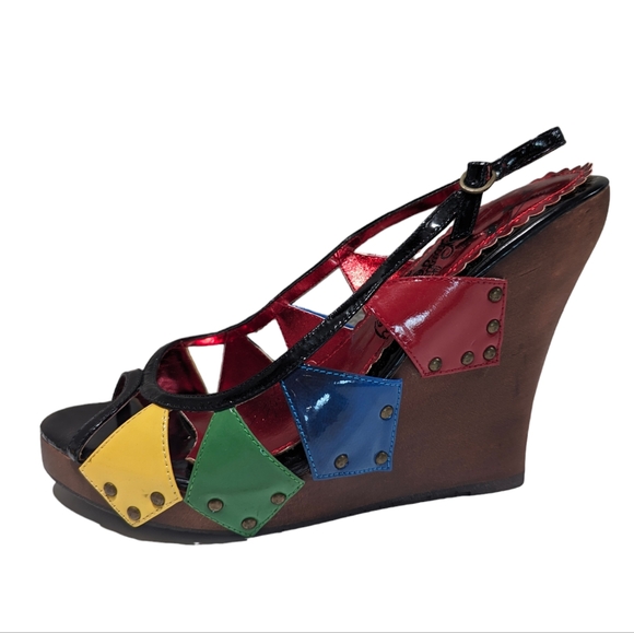 naughty monkey | Shoes | Naughty Monkey Peeptoe Wedges 9 | Poshmark